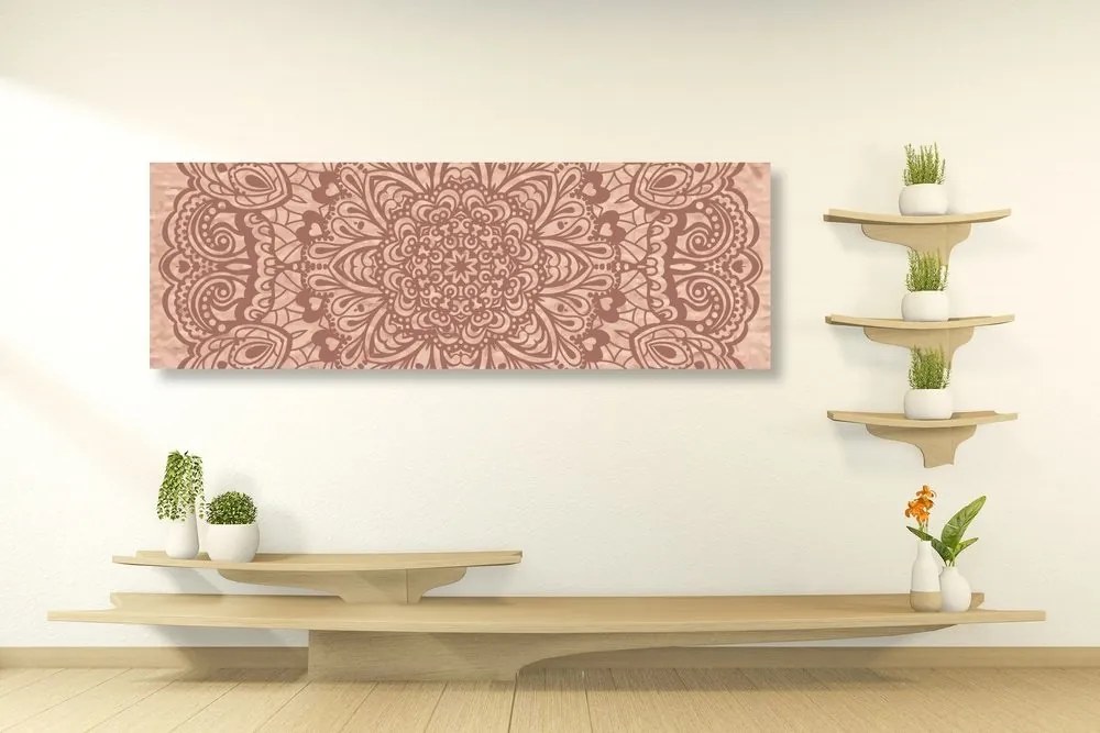 Obraz květinová Mandala - 120x40 cm