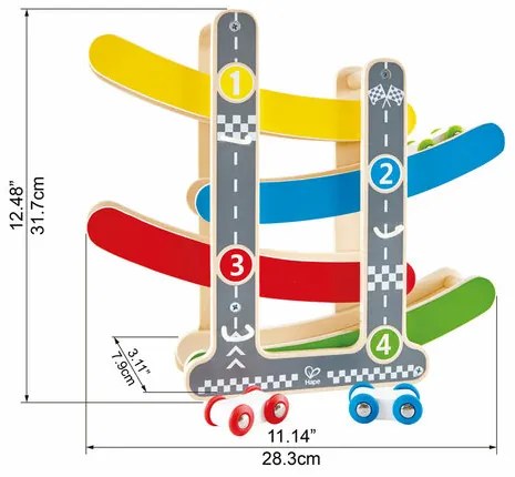 Hape Dráha pro autíčka, 28,3 x 31,7 x 7,9 cm