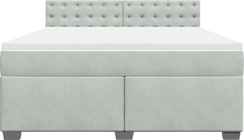 Box spring postel s matrací světle šedá 180x200 cm samet 3288690