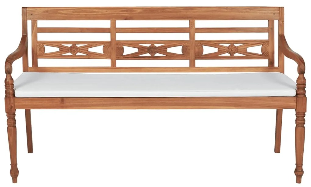 vidaXL Marketos Zahradní lavice Batavia s poduškou 150 cm teak