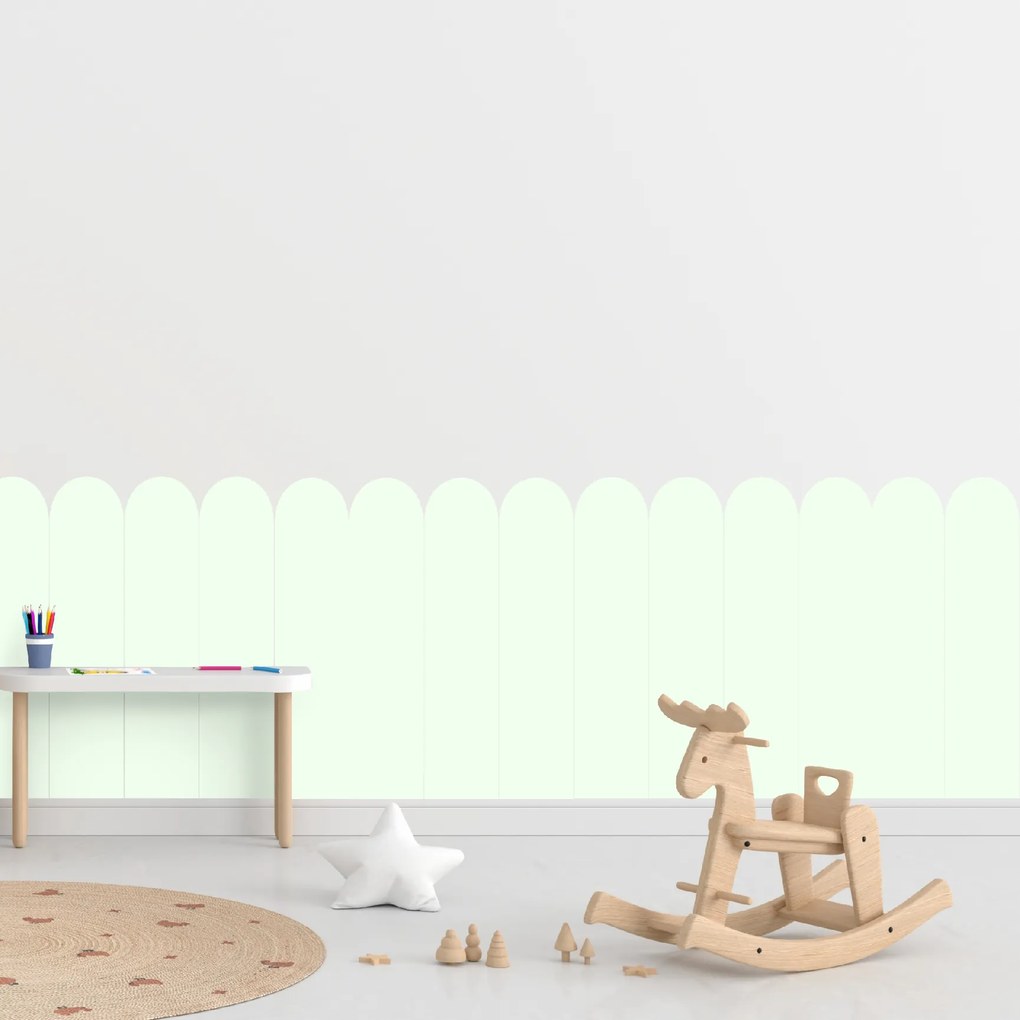 PIPPER. Textilní samolepící tapeta - Oblouk - Mátová barva Barva: Bledá, Velikost: 80cm