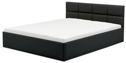 Čalouněná postel MONOS II s pěnovou matrací rozměr 180x200 cm - Eko-kůže Černá eko-kůže