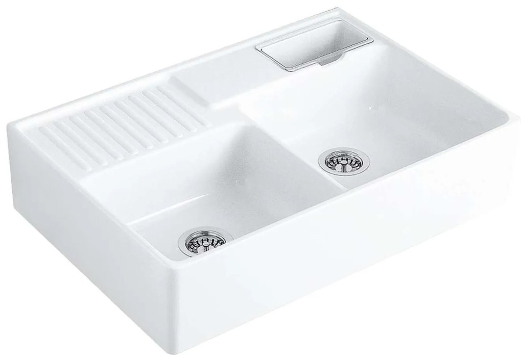 Villeroy & Boch - Keramický dřez 90x63 cm s odtokem, CeramicPlus, alpská bílá 632392R1