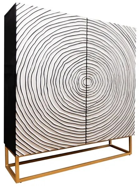 Designová vysoká komoda Talitha 120 cm černá / bílá