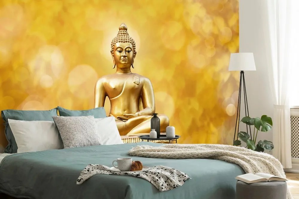 Samolepící tapeta zlatá socha Buddhy - 375x250 cm