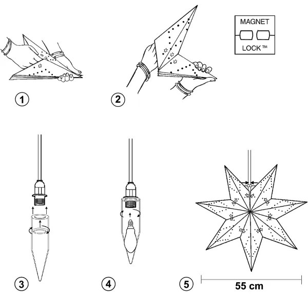 Eglo 410244 - Vánoční dekorace SENSY 1xE14/25W/230V 54 cm