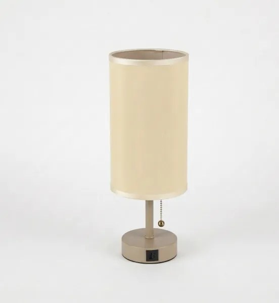 Brilagi - Stolní lampa s USB portem TABLON 1xE27/25W/230V béžová/krémová