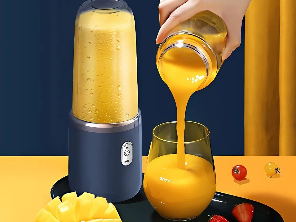 Verk Group Přenosný mixér s nádobou, elektrický mixér s USB napájením, 6 nožů, na smoothie