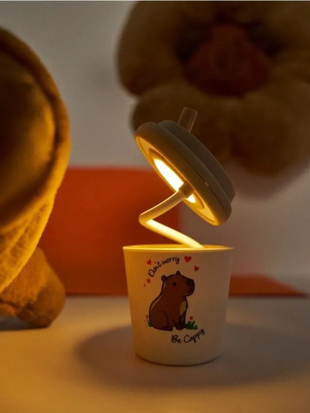 Sinsay - LED lampička s motivem hrnku a kapybary - hnědá