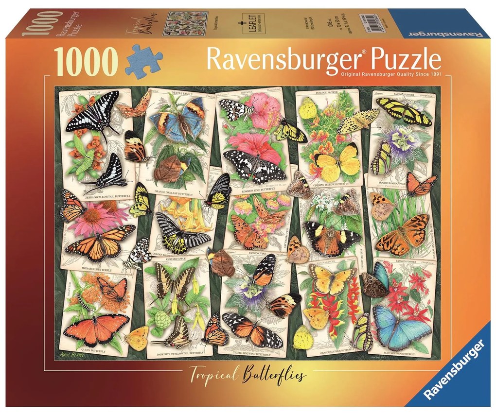 Puzzle ravensburger 120010845 tropičtí motýli