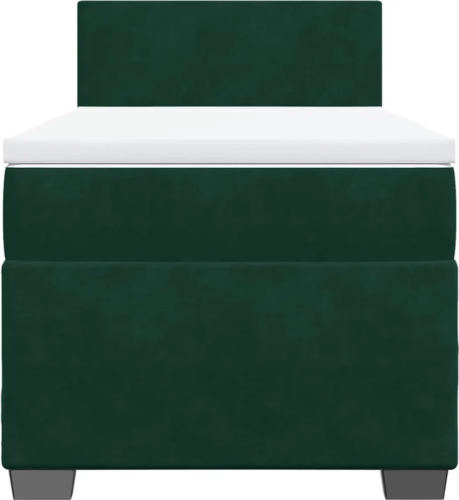 Box spring postel s matrací tmavě zelená 100x200 cm samet 3288531