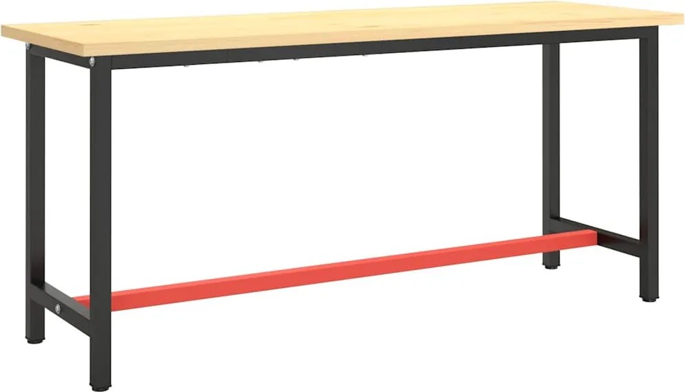 Rám pracovního stolu matně černý a červený 170 x 50 x 79 cm kov 151452
