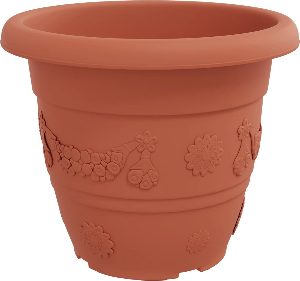Květináče 24 ks Cihlově červená Ø 39 x 32 cm Plast 3403284