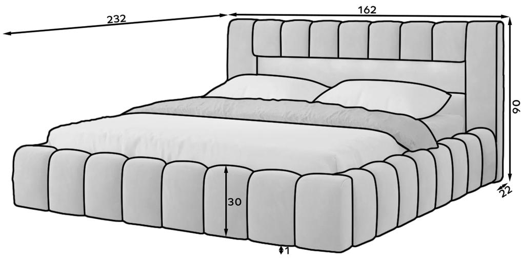 Eltap Čalouněná postel Lamica s úložným prostorem - dřevo Materiál a barva potahu: Monolith 48 - žlutá, Rozměry (cm): 160x200