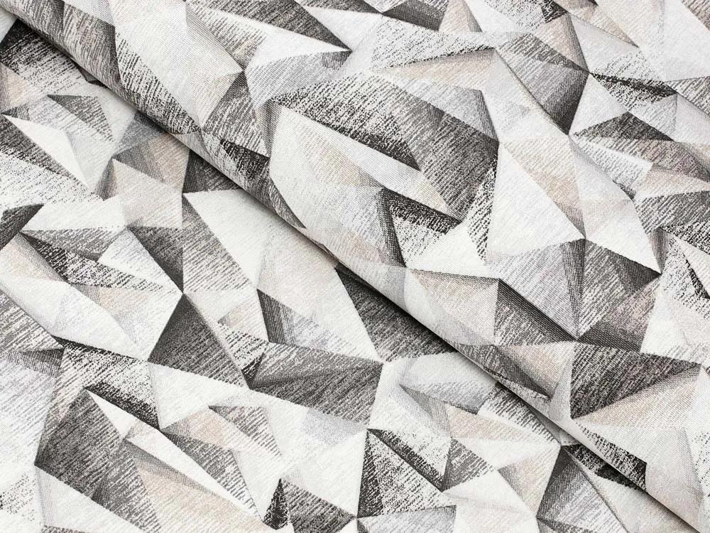 Biante Dekorační běhoun na stůl Porto PRT-008 Šedo-béžové krystaly 45x120 cm