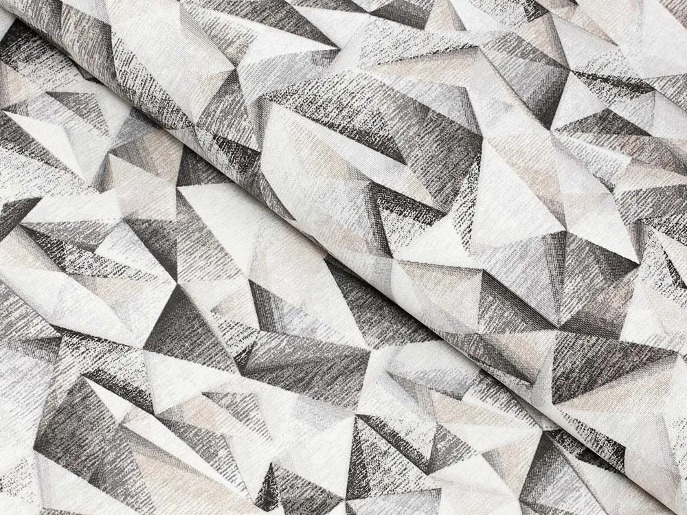 Biante Dekorační běhoun na stůl Porto PRT-008 Šedo-béžové krystaly 45x140 cm