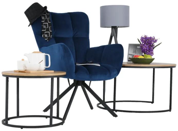 Designové otočné relaxační křeslo KOMODO — kov, více barev Modrá/černá