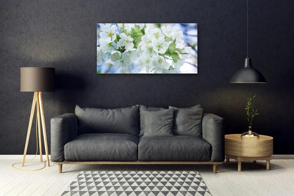 Obraz na skle Květiny Strom Listy Příroda 140x70 cm
