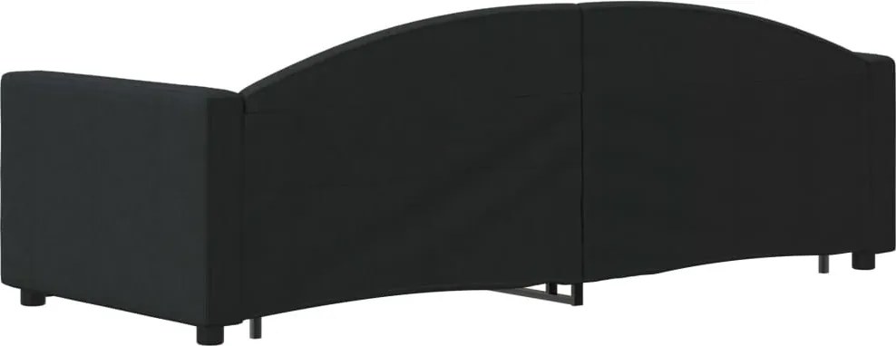 Válenda s přistýlkou a zásuvkami černá 80 x 200 cm textil 3197221