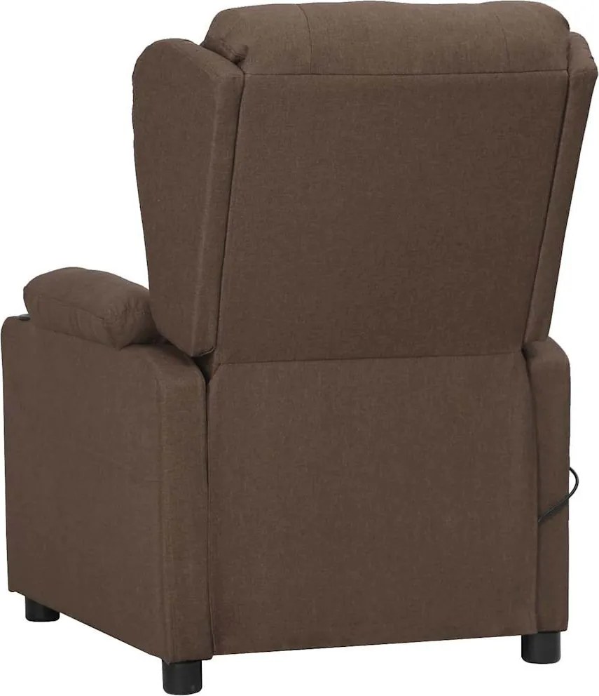Elektrické masážní křeslo taupe textil 3098797