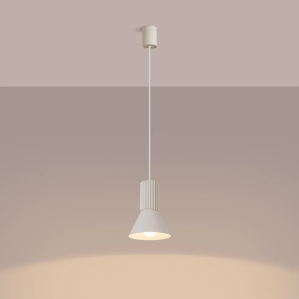 Sollux Lighting Závěsná lampa ESTRIA 1 béžová