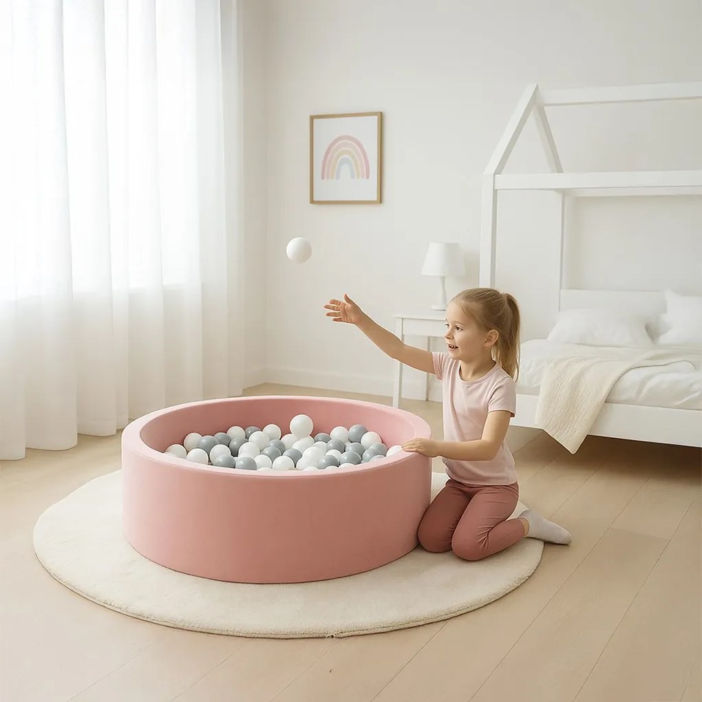 Dětský suchý bazén s míčky New Baby růžová
