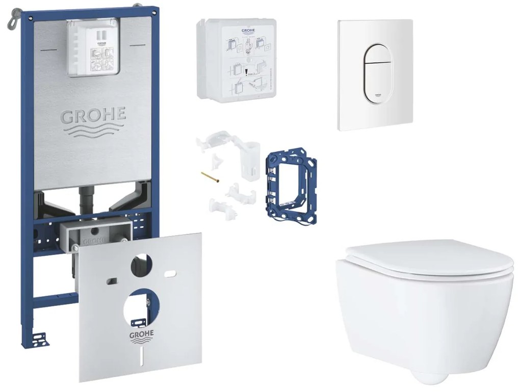 Grohe Rapid SLX - Set předstěnové instalace, klozetu, sedátka SoftClose, tlačítka Arena Cosmopolitan a sady pro vhazování tablet, alpská bílá SANI11BB3143