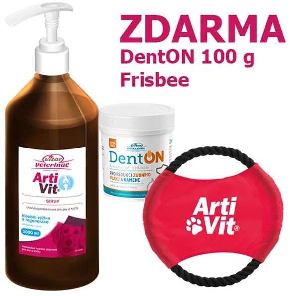 Artivit sir. 1000 ml + DentOn 100g a frisbee pro psy zdarma