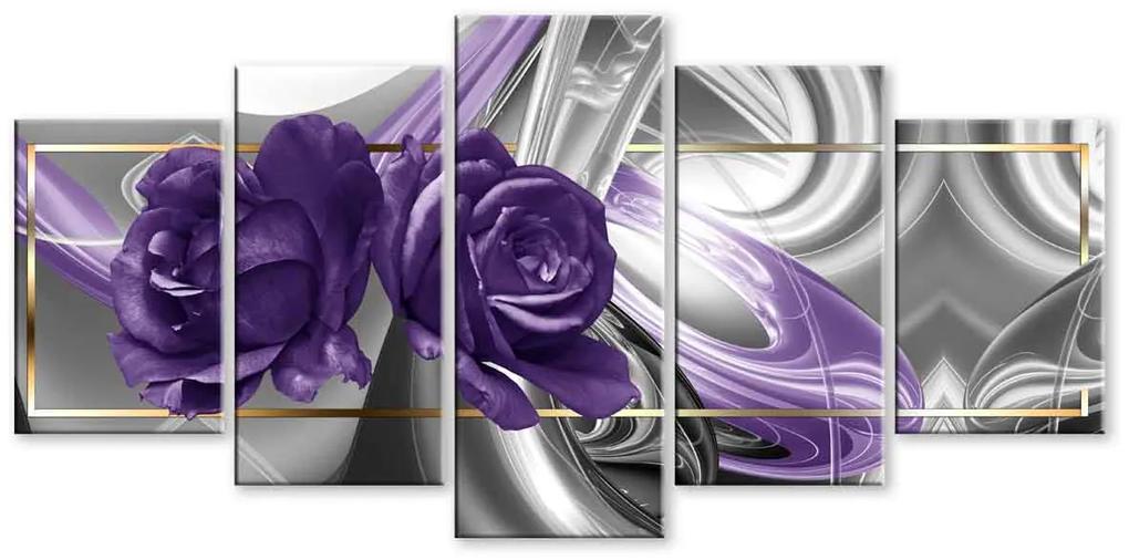 Obraz abstraktní růže Purple Velikost (šířka x výška): 200x100 cm