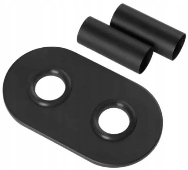 Invena Invena, krycí rozeta TWIN kulatá RAL9005 pro připojení 50mm, černá matná, INV-UA-12-C15-A