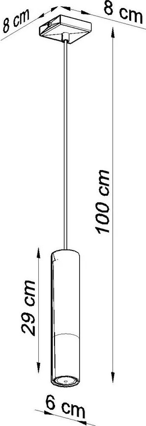 Černé/ve stříbrné barvě kovové závěsné svítidlo ø 8 cm Longbot – Sollux