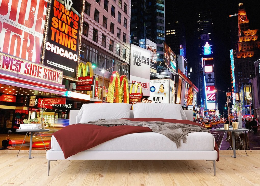 Vliesová fototapeta na zed' Noční Times Square | 360 x 254 cm | DFTS1308