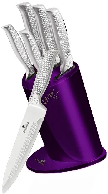 Sada nožů ve stojanu 6 ks Royal Purple Metallic Line Kikoza Collection BERLINGERHAUS BH-2269