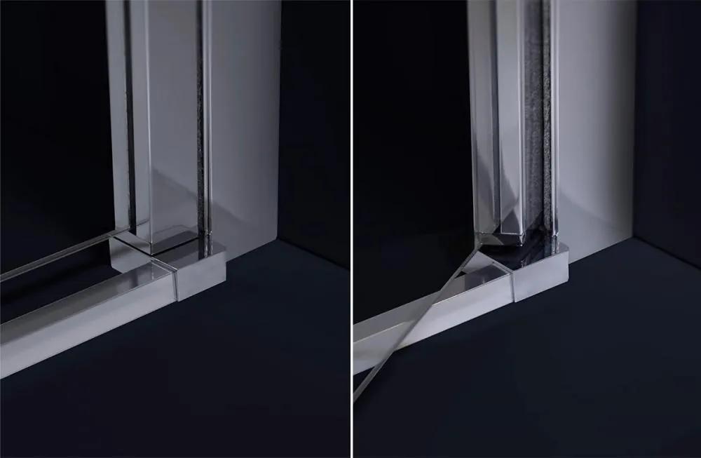 Glass 1989 Soho - Sprchový kout otevíravé dveře s boční stěnou nebo rohový vstup, velikost vaničky 80 cm, provedení pravé, profily chromové, čiré sklo, GQC0004T50R