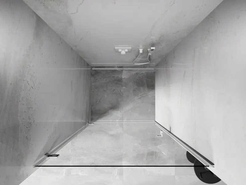 Mexen Lunar-B sprchové dveře otočné levé 90 cm, transparentní, bílé - 832-090-000-20-00-L
