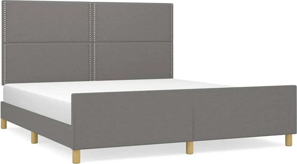Rám postele bez matrace tmavě šedý 180 x 200 cm textil 3124993