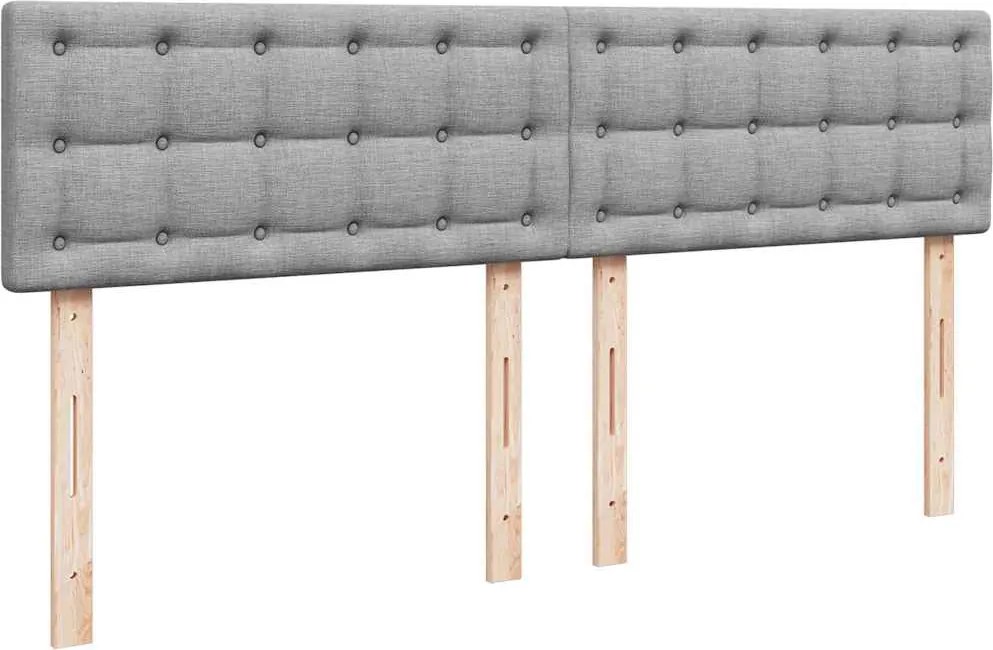 Box spring postel s matrací světle šedá 200 x 200 cm textil 3287189