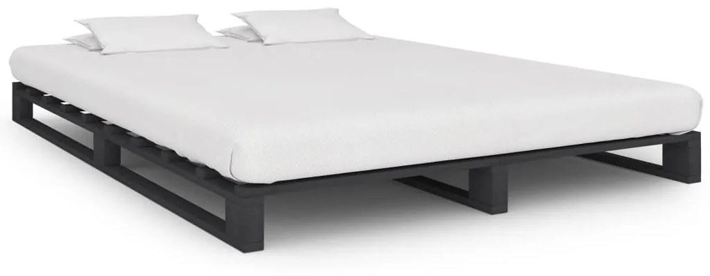 Rám postele z palet šedý masivní borovice 140 x 200 cm,  285251