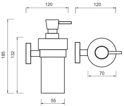 Nástěnný dávkovač tekutého mýdla, pumpička mosaz NIMCO UNIX UN 13031W-T-26