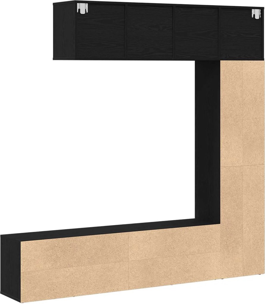 Knihovna 12 úrovní 3 ks 36 x 30 x 143 cm Kompozitní dřevo 3333046