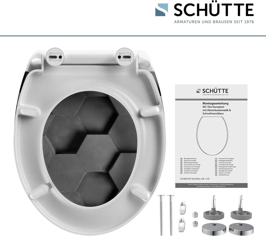 Eisl Sanitär WC prkénko Duroplast Soft Close Hexagons 82392