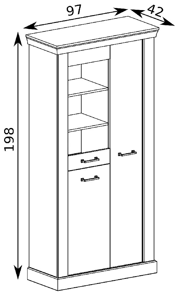 Obývací stěna ANTICA L | sestava D + stolek | 321 cm | dub lefkas | POSLEDNÍ KUS