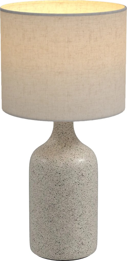 HOMCOM Stolní lampa, lampička na stůl, noční lampička, lampička na psací stůl s keramickým podstavcem, lněným stínidlem, 22x22x45 cm písková+béžová