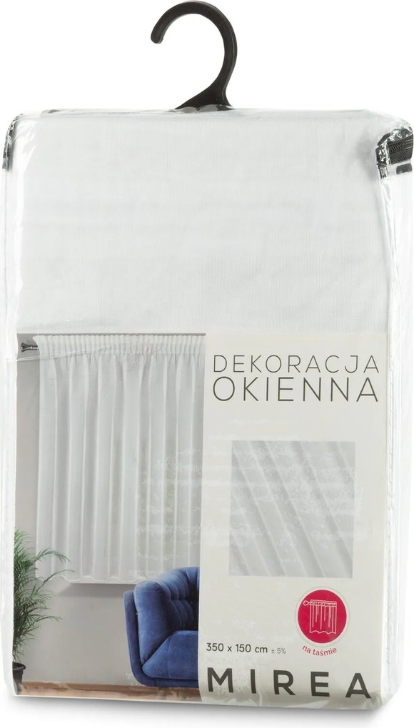 ZÁCLONA NA PÁSCE MIREA 350X150 CM BÍLÁ