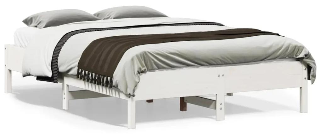 Rám postele bílý 120 x 190 cm masivní borovice,  842723