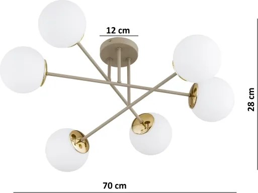 BRILAGI - Přisazený lustr MILO 6xE27/60W/230V béžová/zlatá