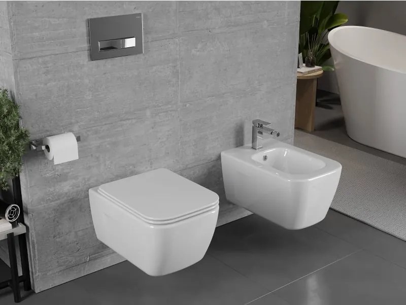 Mexen Margo wc mísa Rimless s pomalu sklopnou deskou slim, duroplast, bílý lesk - 30420900