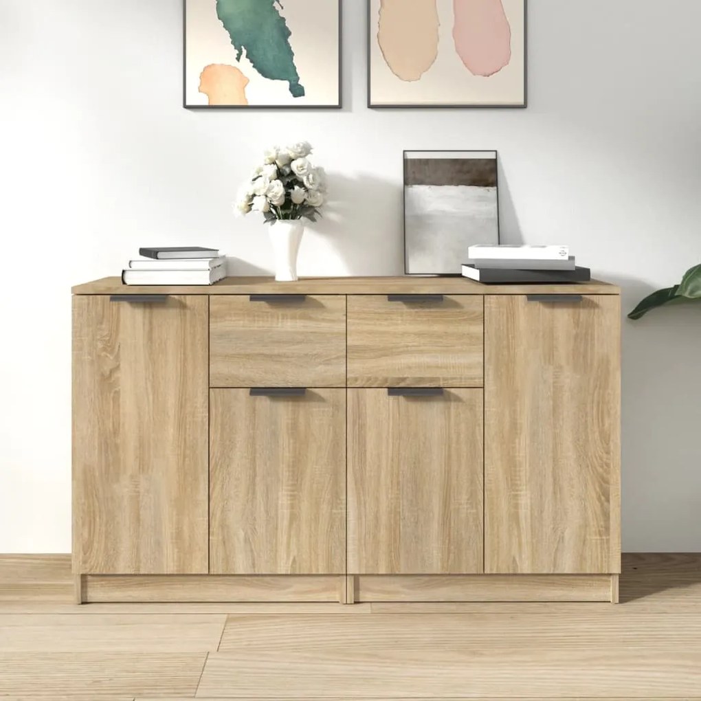 Příborníky 2 ks dub sonoma 60 x 30 x 70 cm kompozitní dřevo 3115814