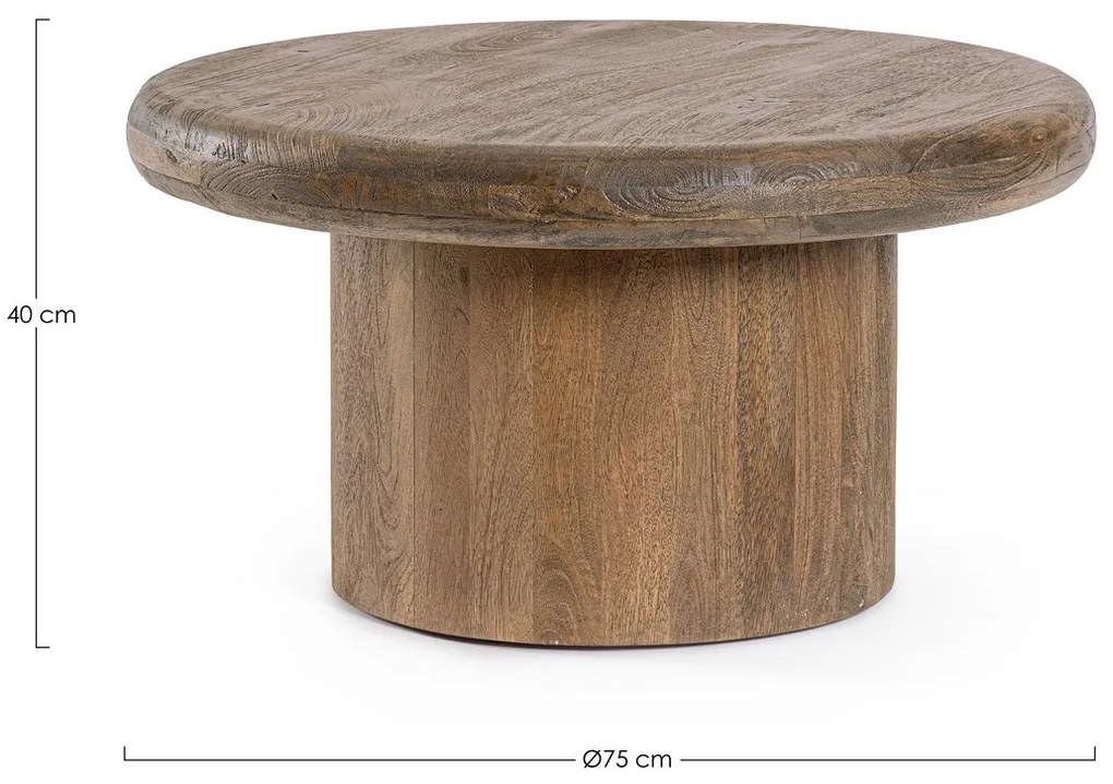 BIZZOTTO konferenční stolek LOPEZ hnědý ø75 cm 0747040