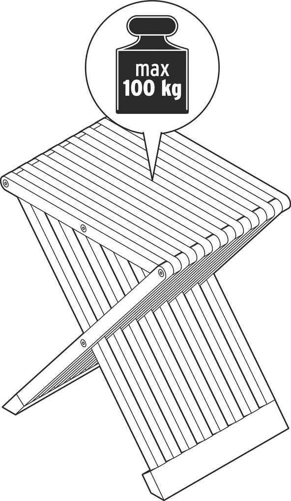 Tchibo - Skládací stolička - barva: hnědá